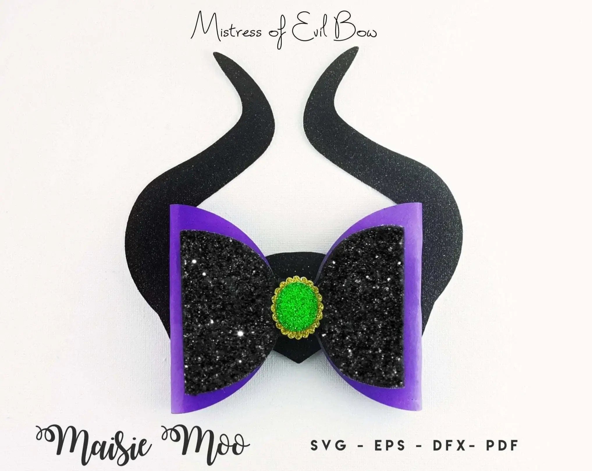 Mistress of Evil Bow SVG Witch Hair Bow Halloween Template – Maisie Moo