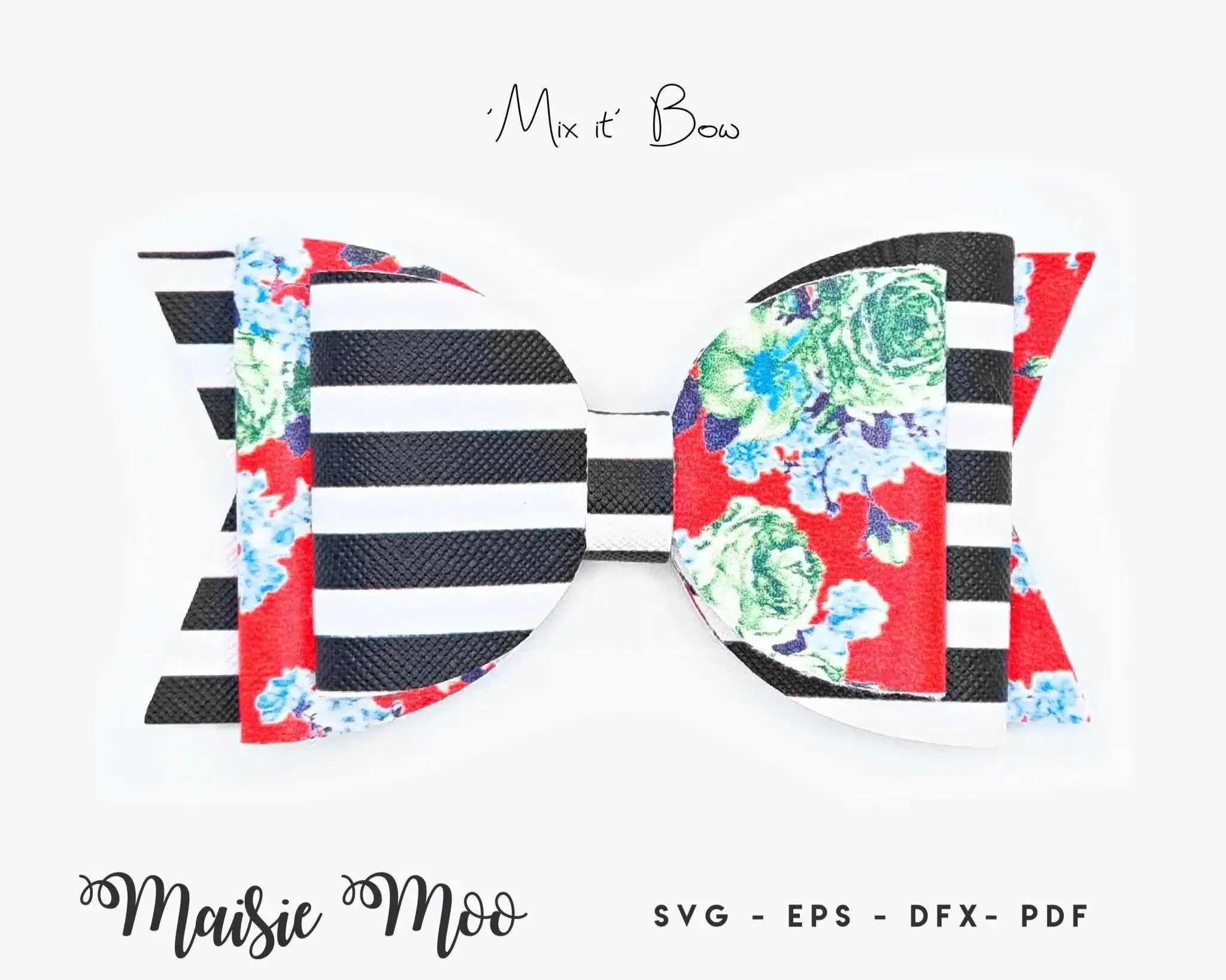 Split Double Loop Hair Bow SVG, Mix it Up Bow Template SVG, Classic ...