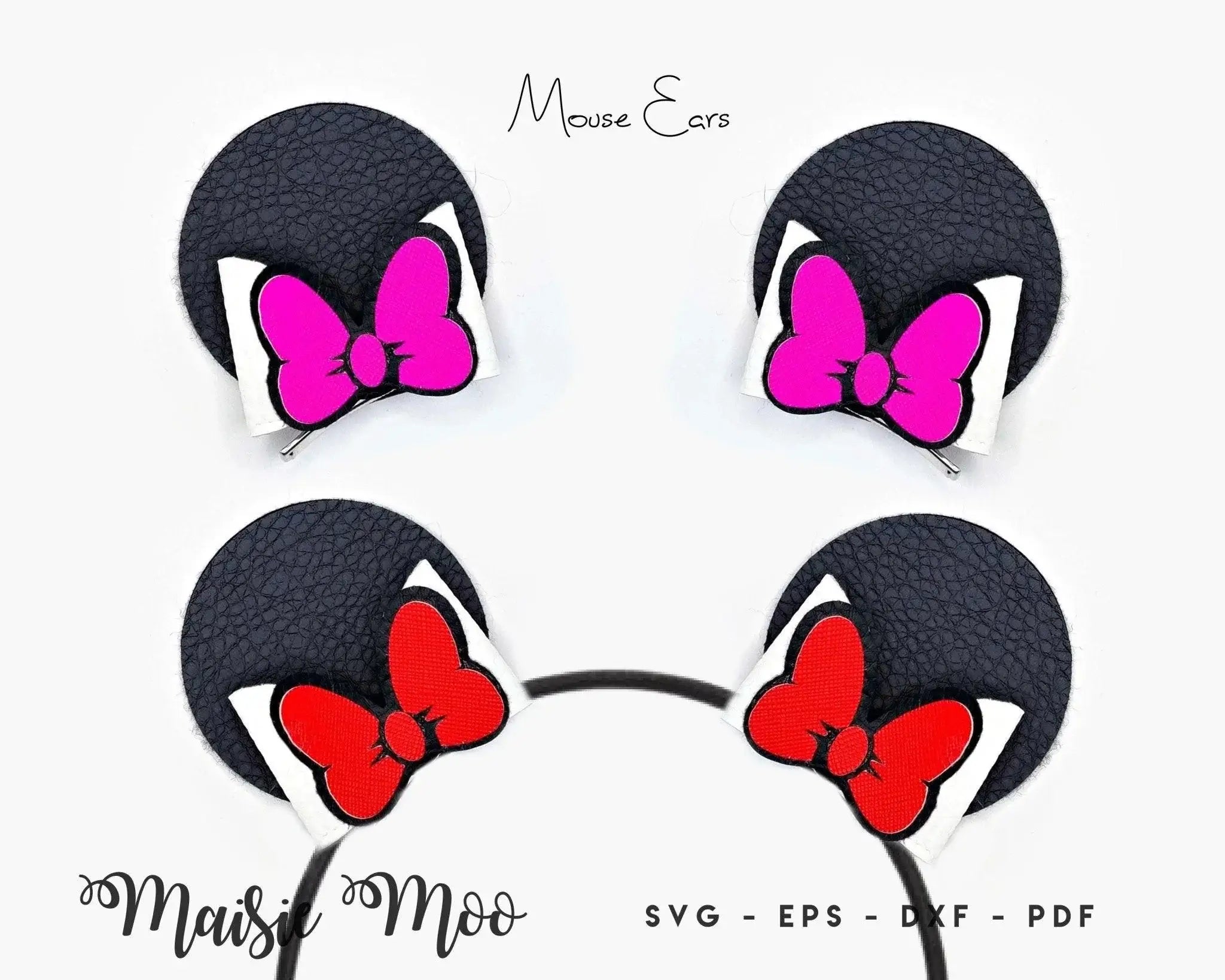 Mouse Ears Bow SVG | Mouse Ears Hairclip Headband Template – Maisie Moo