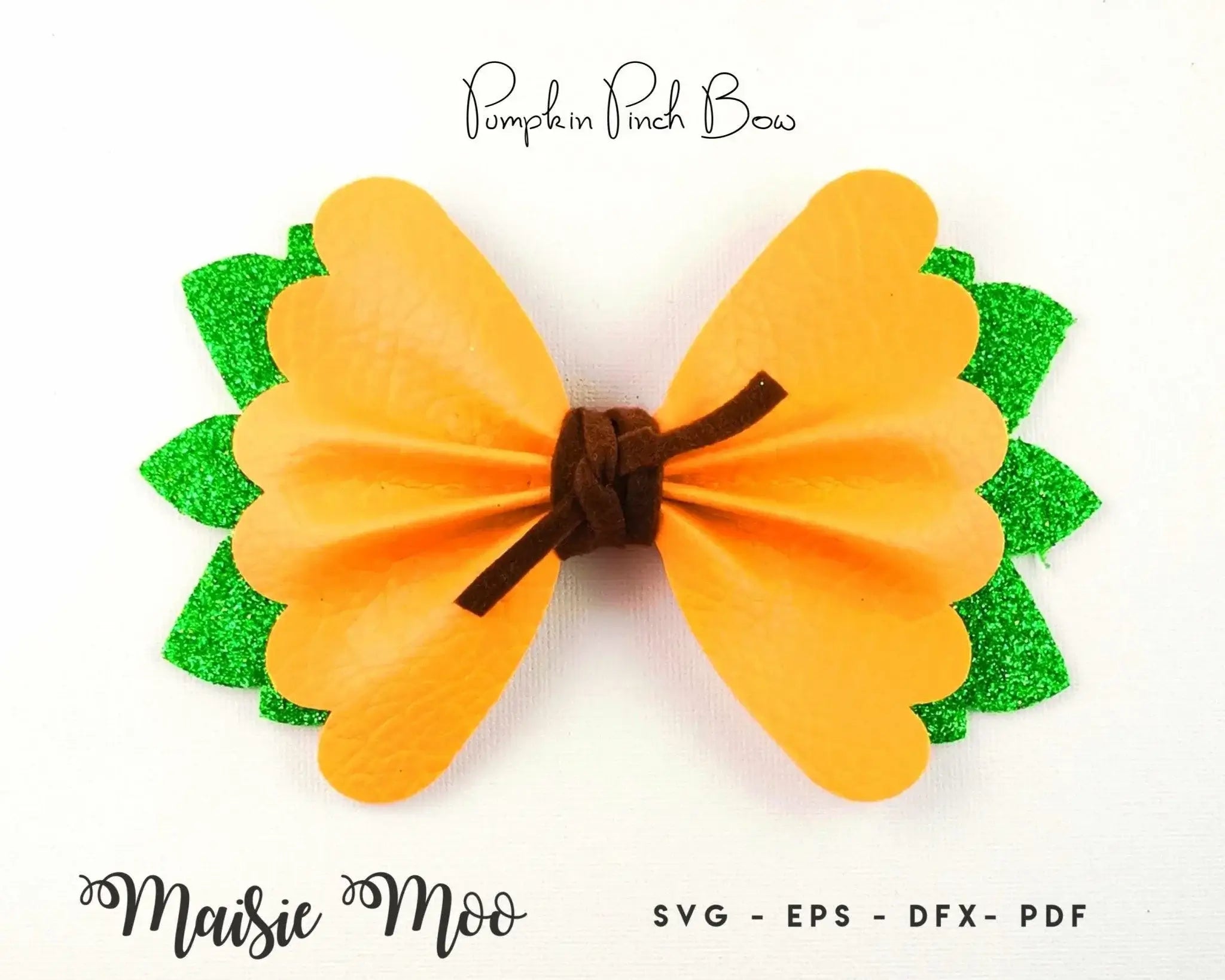Scalloped Pinch Bow SVG, Pumpkin Bow Template – Maisie Moo