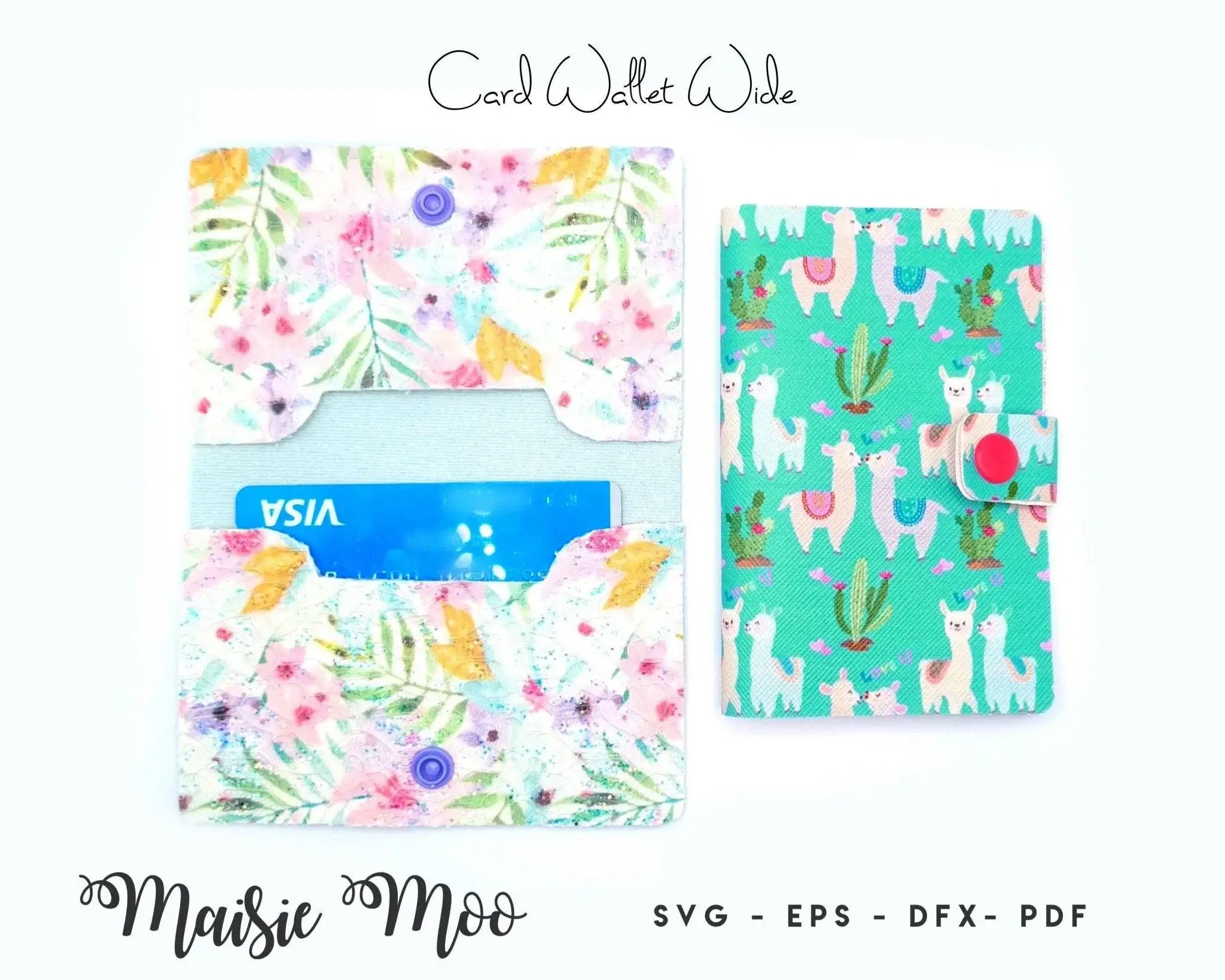 Card Wallet SVG, Card Pouch Template, Faux Leather No Sew, Card Wallet ...